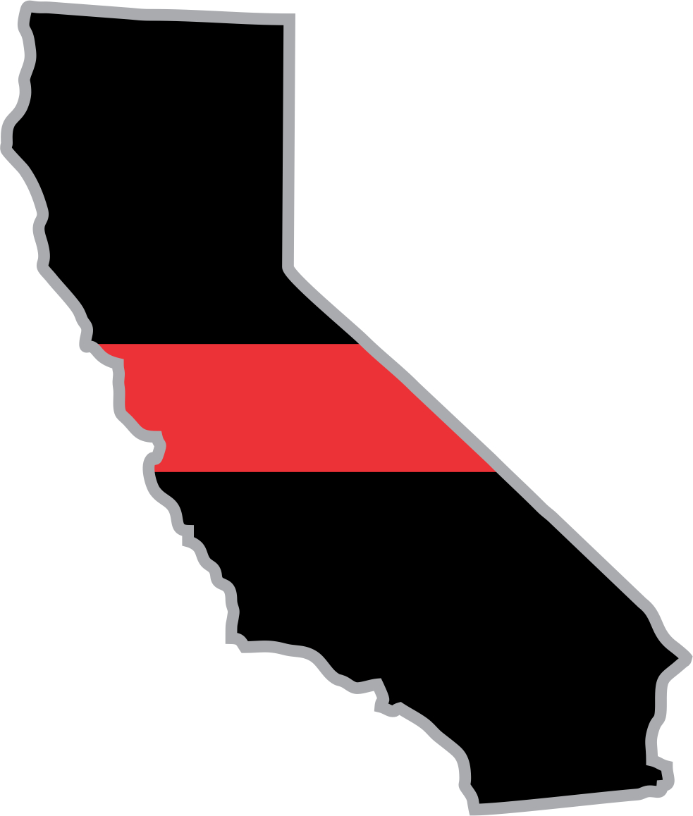 Thin Red Line California Firefighter Decal