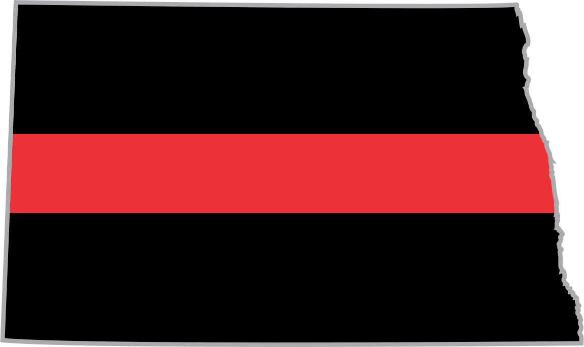 Thin Red Line North Dakota Firefighter Decal
