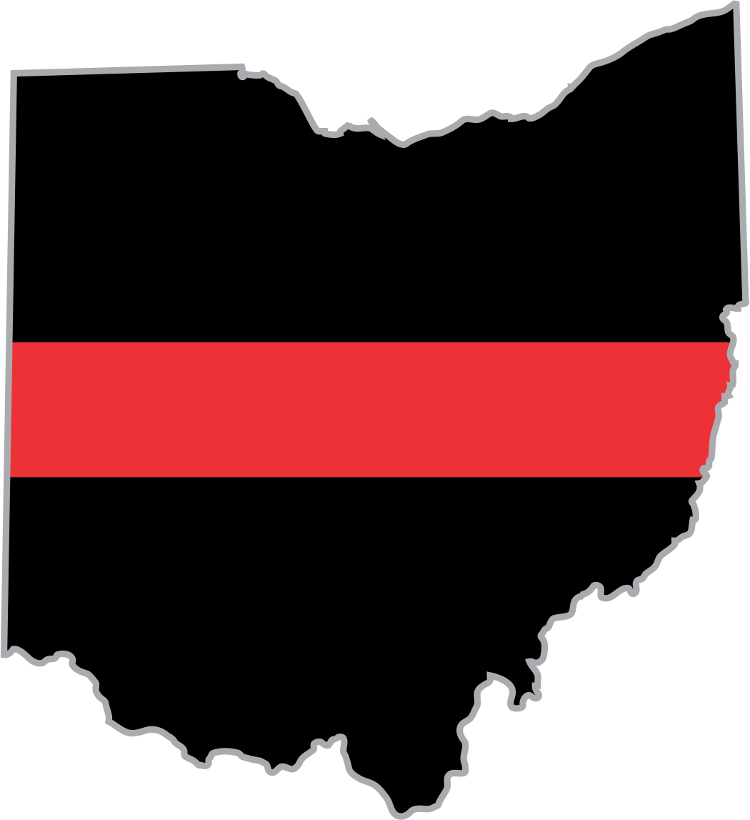 Thin Red Line Ohio Firefighter Decal