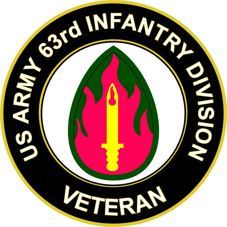 US Army 63rd Infantry Division Veteran Sticker Decal