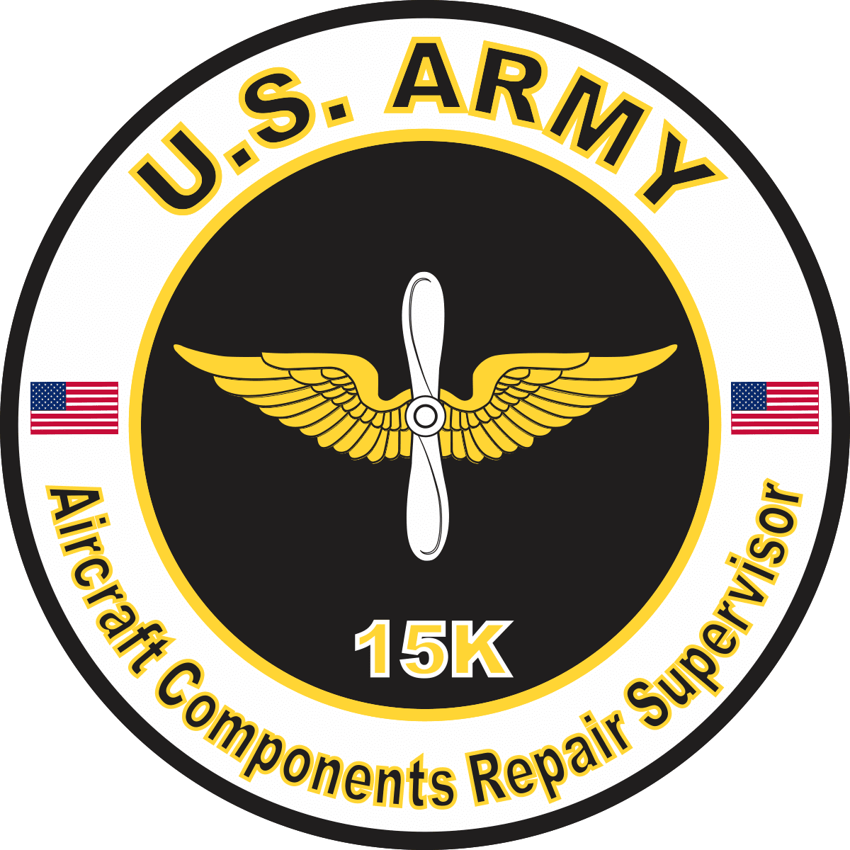 US Army MOS 15K Decal Sticker: Aircraft Components Repair Supervisor