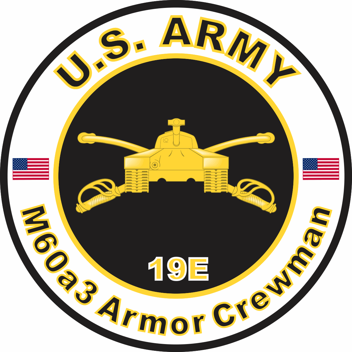 US Army MOS 19E Decal M60A3 Armor Crewman
