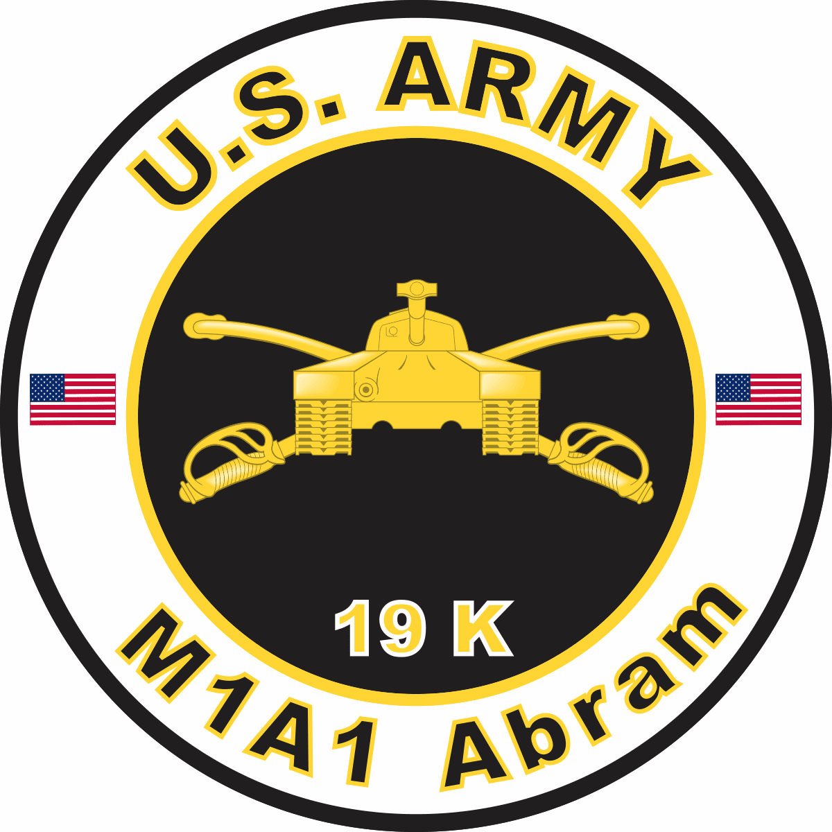 US Army MOS 19K Decal M1A1 Abram