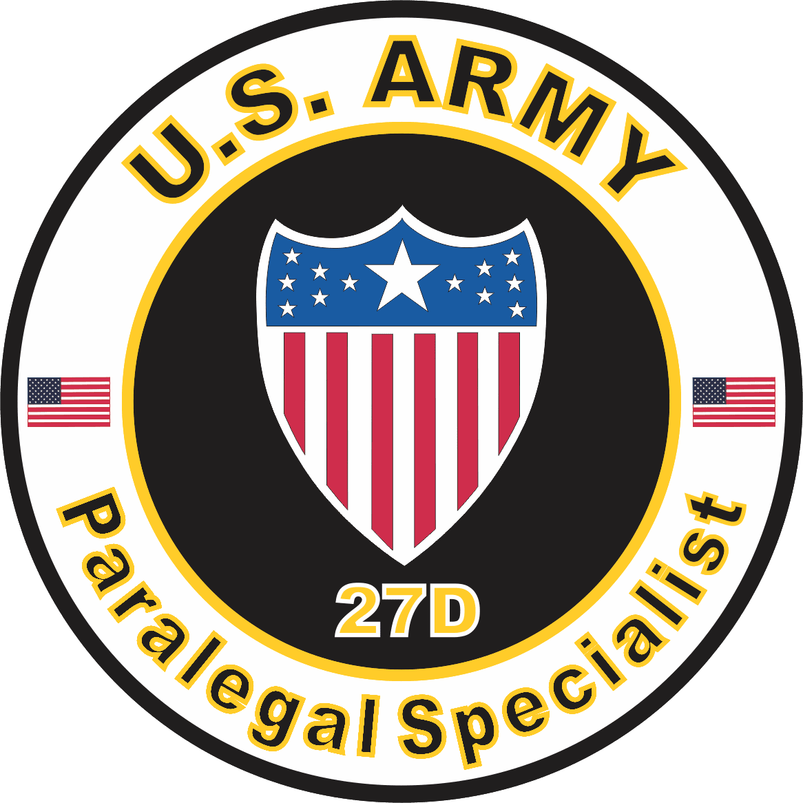US Army MOS 27D Decal: Paralegal Specialist