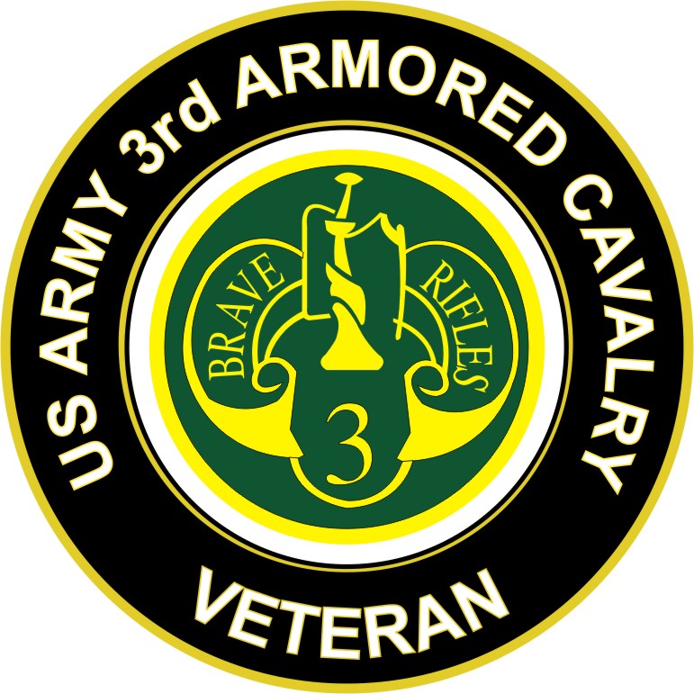 US Army Veteran 3rd Armored Cavalry sticker decal
