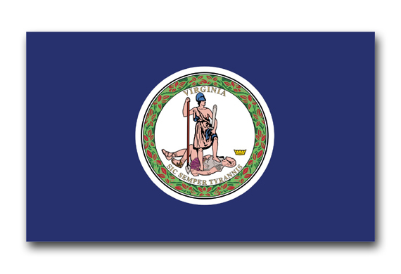 Virginia State Flag 8" Vinyl Transfer Decal