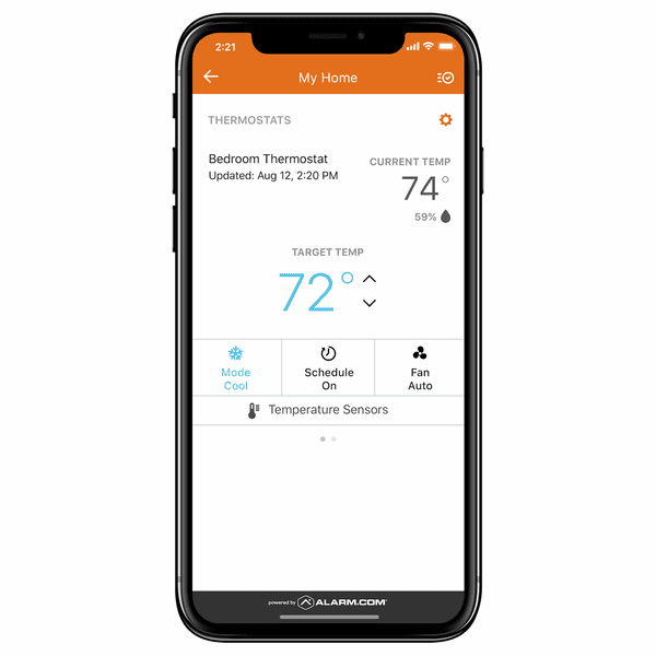 ADC-T40K-HD-W - Alarm.com Smart Thermostat HD with Color Touchscreen (White Display)