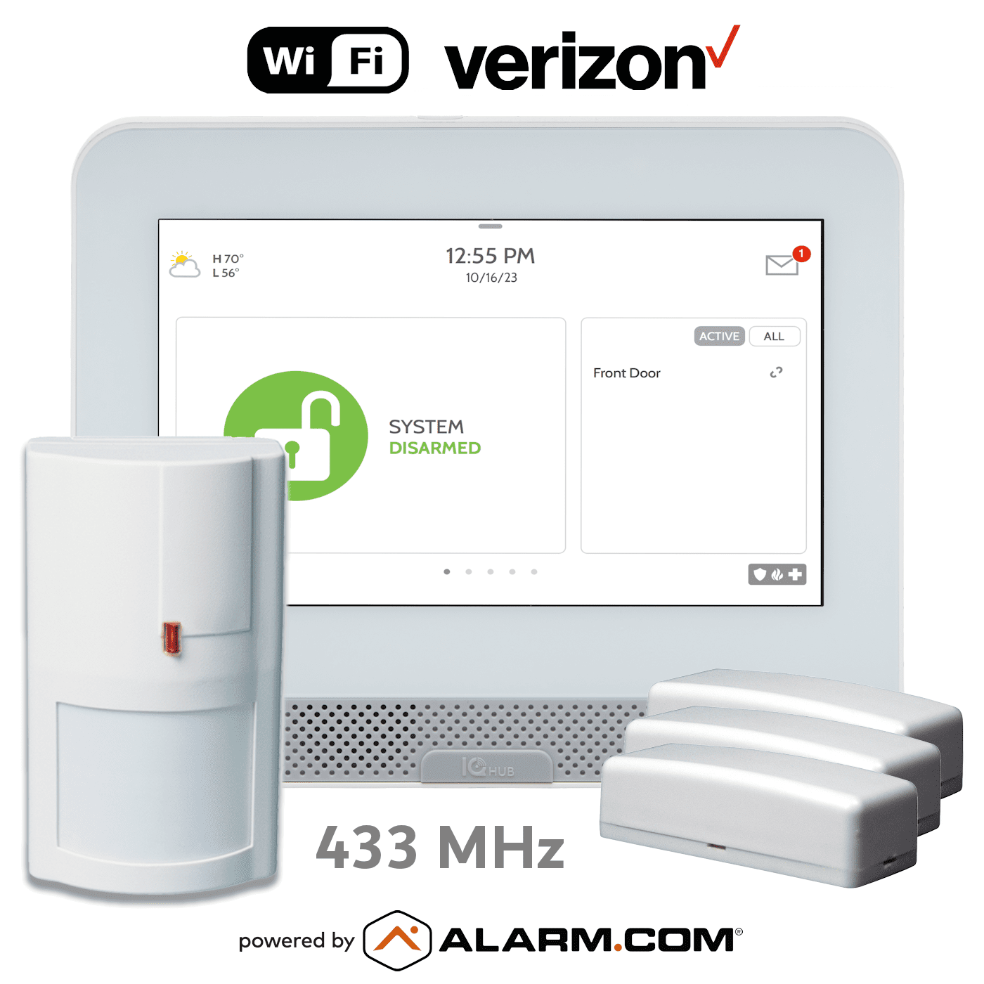 IQPH053-433KIT - Qolsys IQ4 Hub Dual-Path WiFi/Cellular Verizon LTE ...