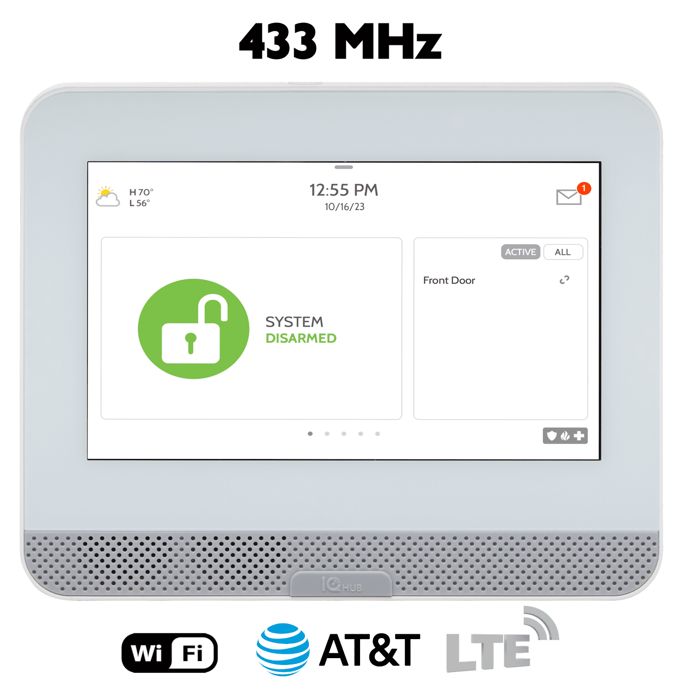 IQPH057 - Qolsys IQ4 Wireless Home Hub for Legacy 433 MHz Sensors ...