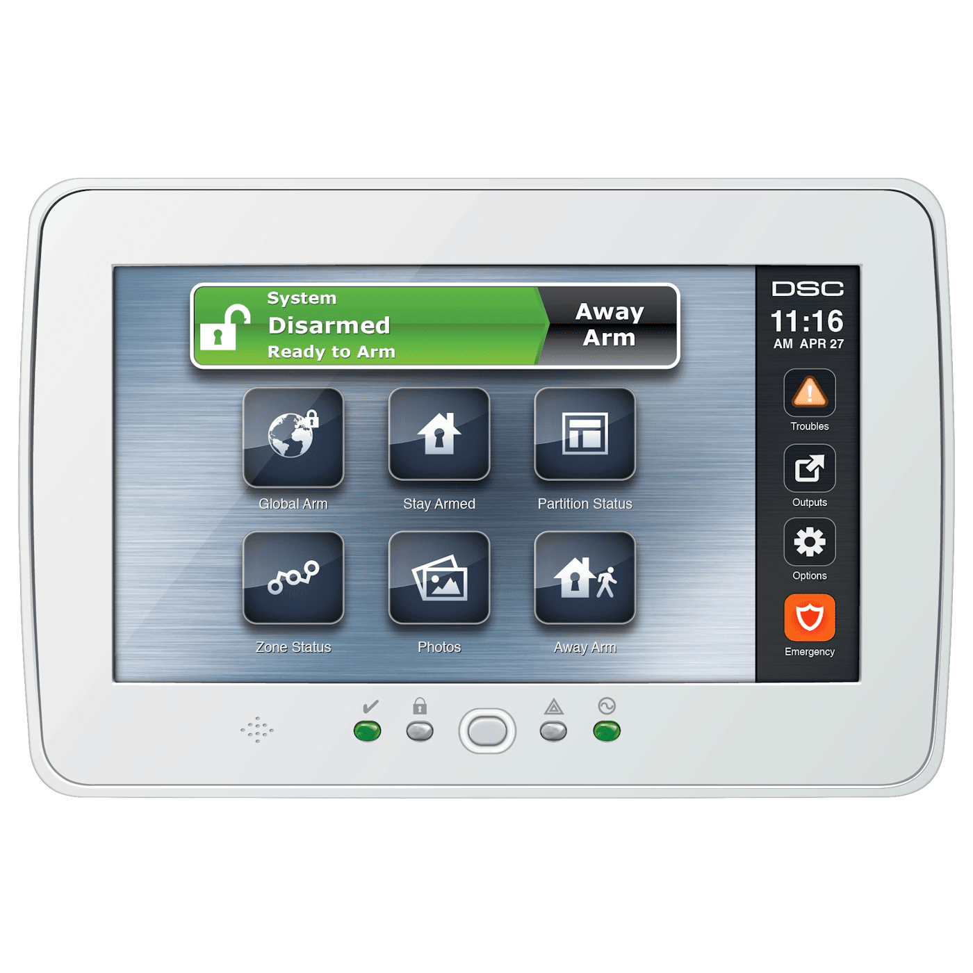 Ptk5507w Dsc Hardwired Touchscreen Alarm Keypad In White Color For
