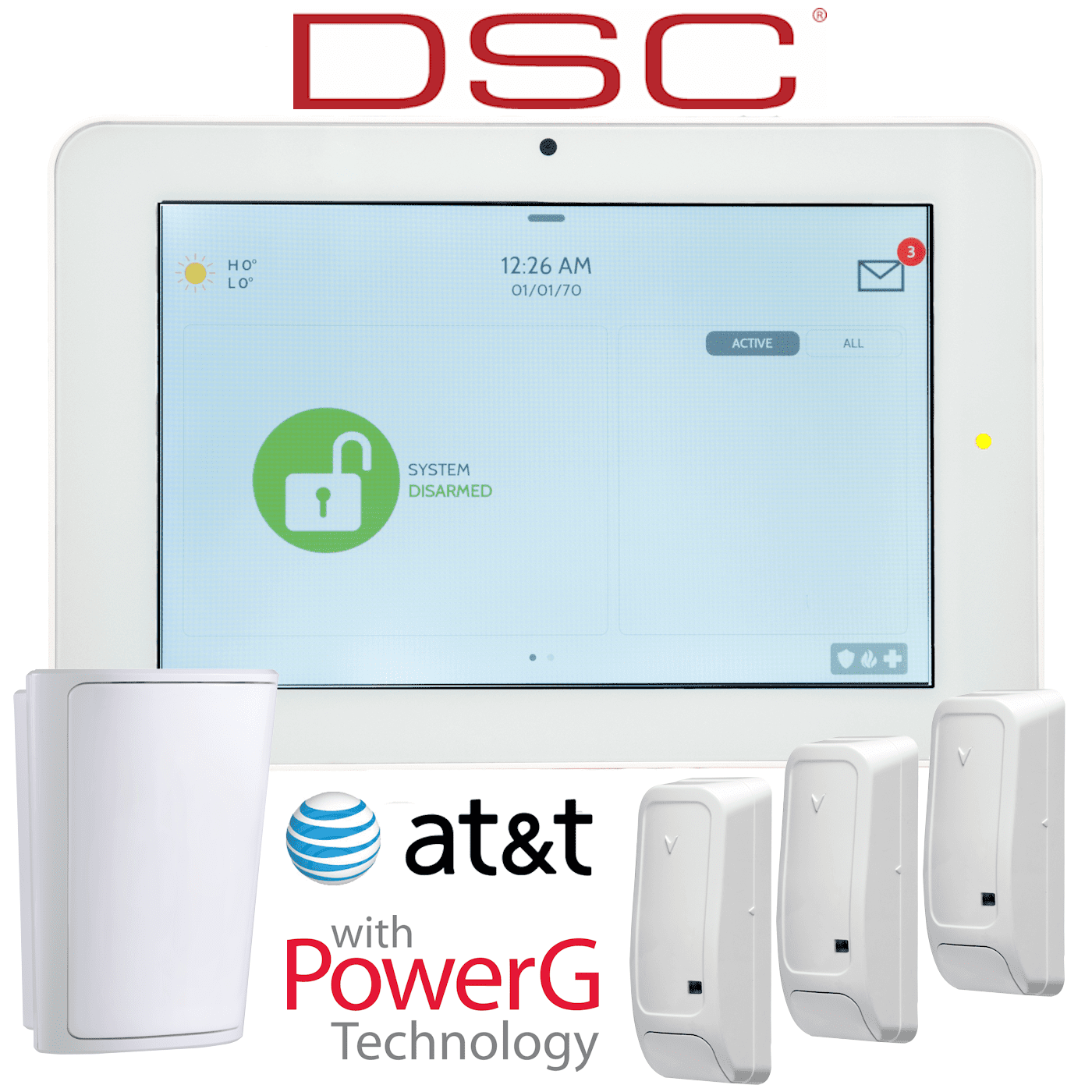 QS9202-4208-840-KIT - Qolsys IQ Panel 2 Plus Dual-Path WiFi/Cellular AT&T LTE Wireless Security ...