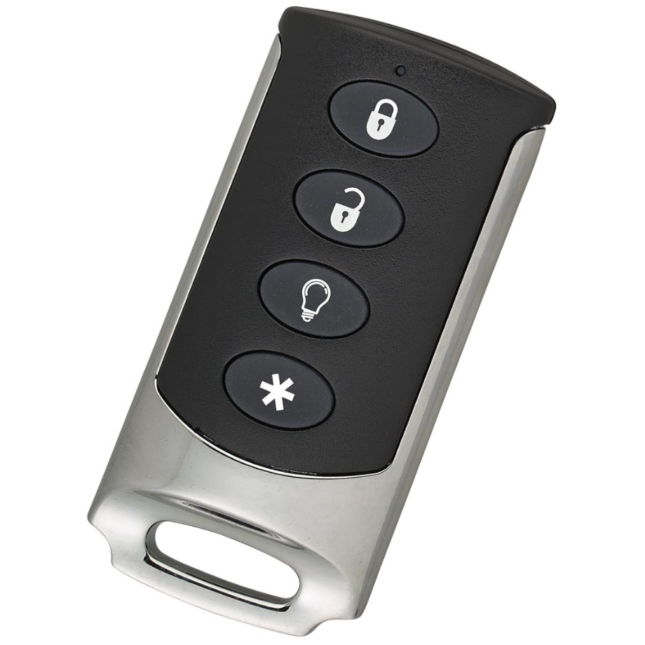 TX-E101 - GE Interlogix Wireless 4-Button Chrome Remote Alarm Keyfob