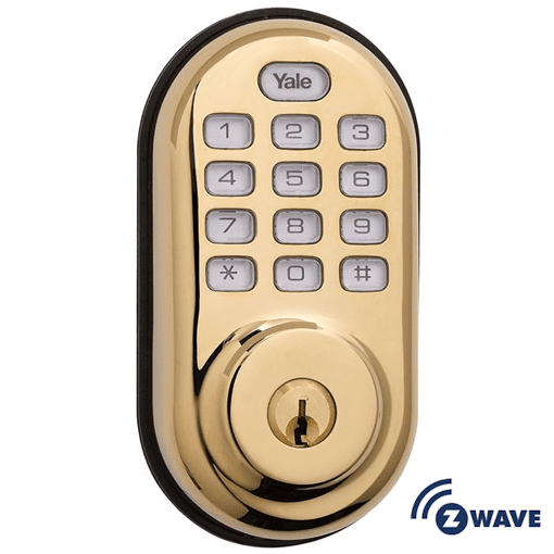 YRD210ZW605 - Yale Z-Wave Push Button Keypad Deadbolt (Brass)