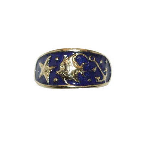 RDM-704 14k Gold Enamel Whimsy Ring 5-10 - 704