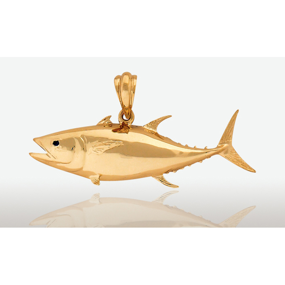 PC-212-PS 14K Gold 45MM Blue Fin Tuna Pendant