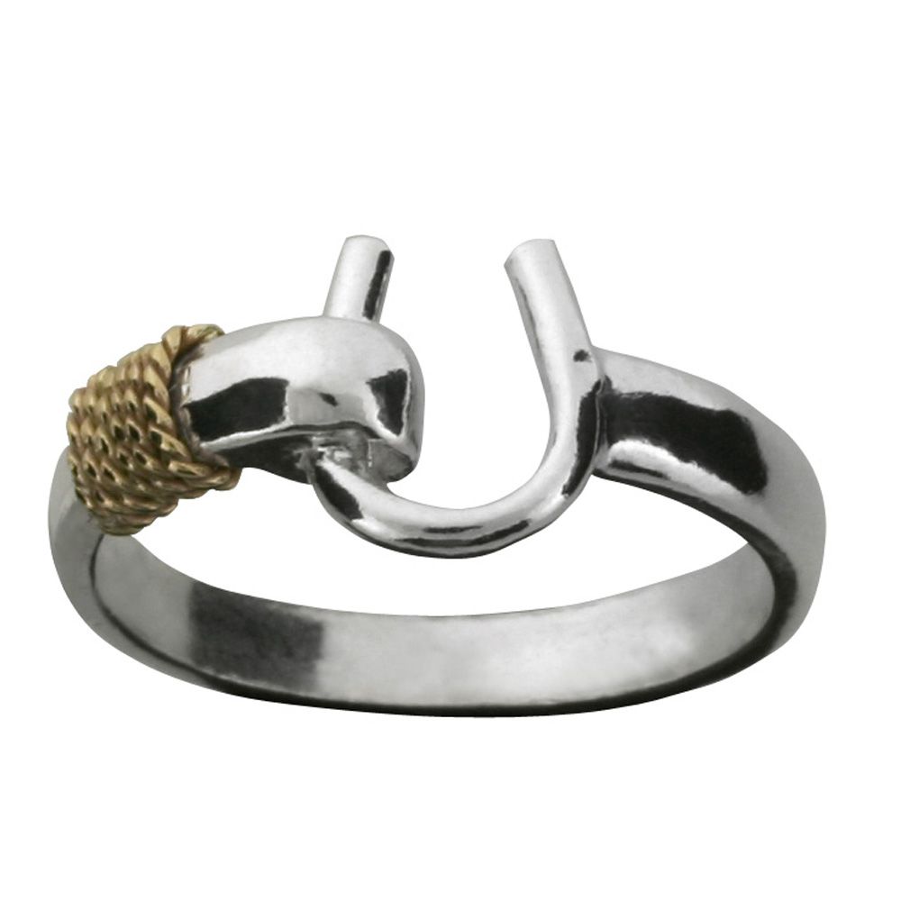 RC3HK70 Caribbean Hook Ring - Sterling Silver & 14K Gold...
