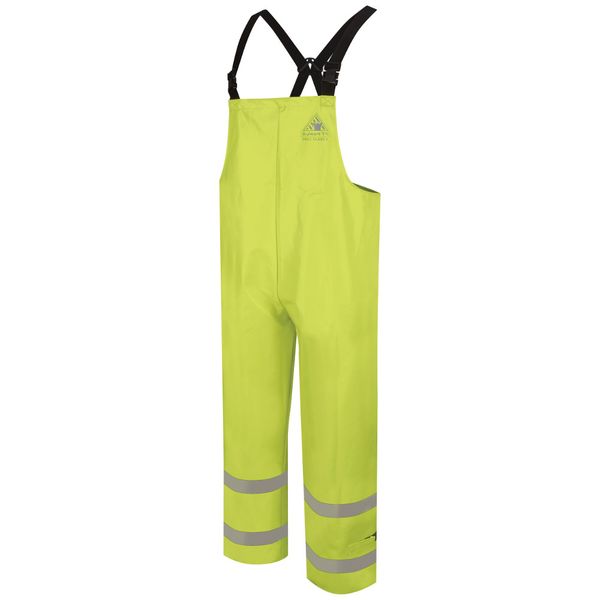 BXN6YE Hi-Visibility Yellow/Green Flame Resistant Rain Bib Overall