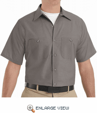 SP24GY Men's Grey Short Sleeve Industrial Work Shirt