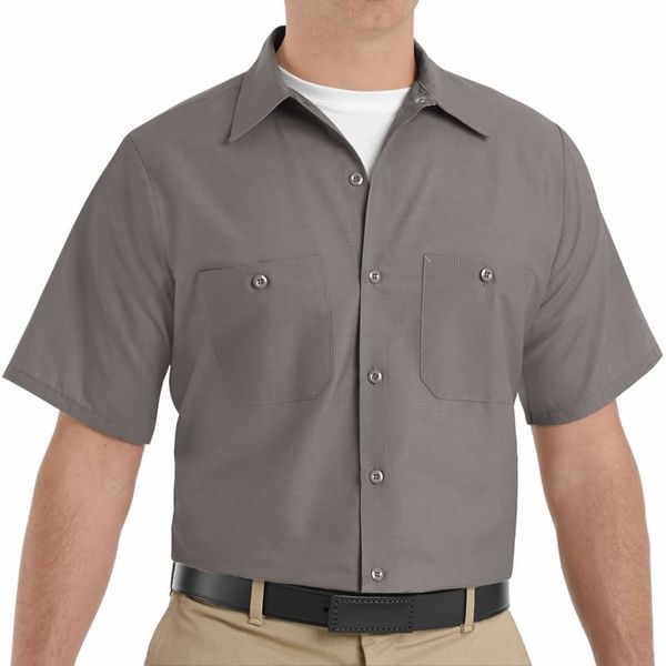 SP24GY Men's Grey Short Sleeve Industrial Work Shirt