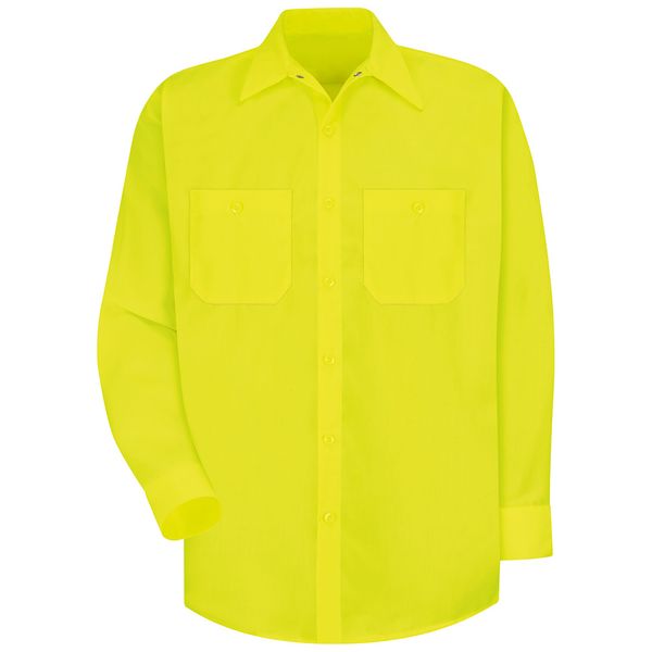 SS14YE Hi-Vis Yellow/Green Long Sleeve Shirt Without Reflective Tape