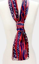 Satin Striped American Flag Scarf