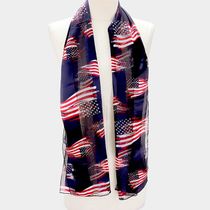 Satin Striped American Flag Scarf