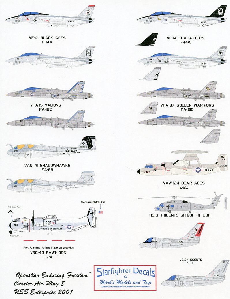 350-21 CVW-8 USS Enterprise CVAN-65 2001