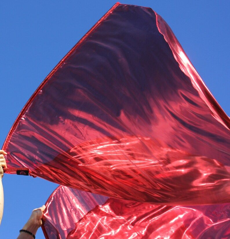 Fantastic Red Power Fire Metallic Flowy Worship Praise Flags Set of 2 ...