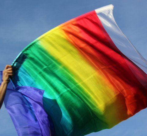 Gods Promise Silk Rainbow & White Triple Layer Worship Flag