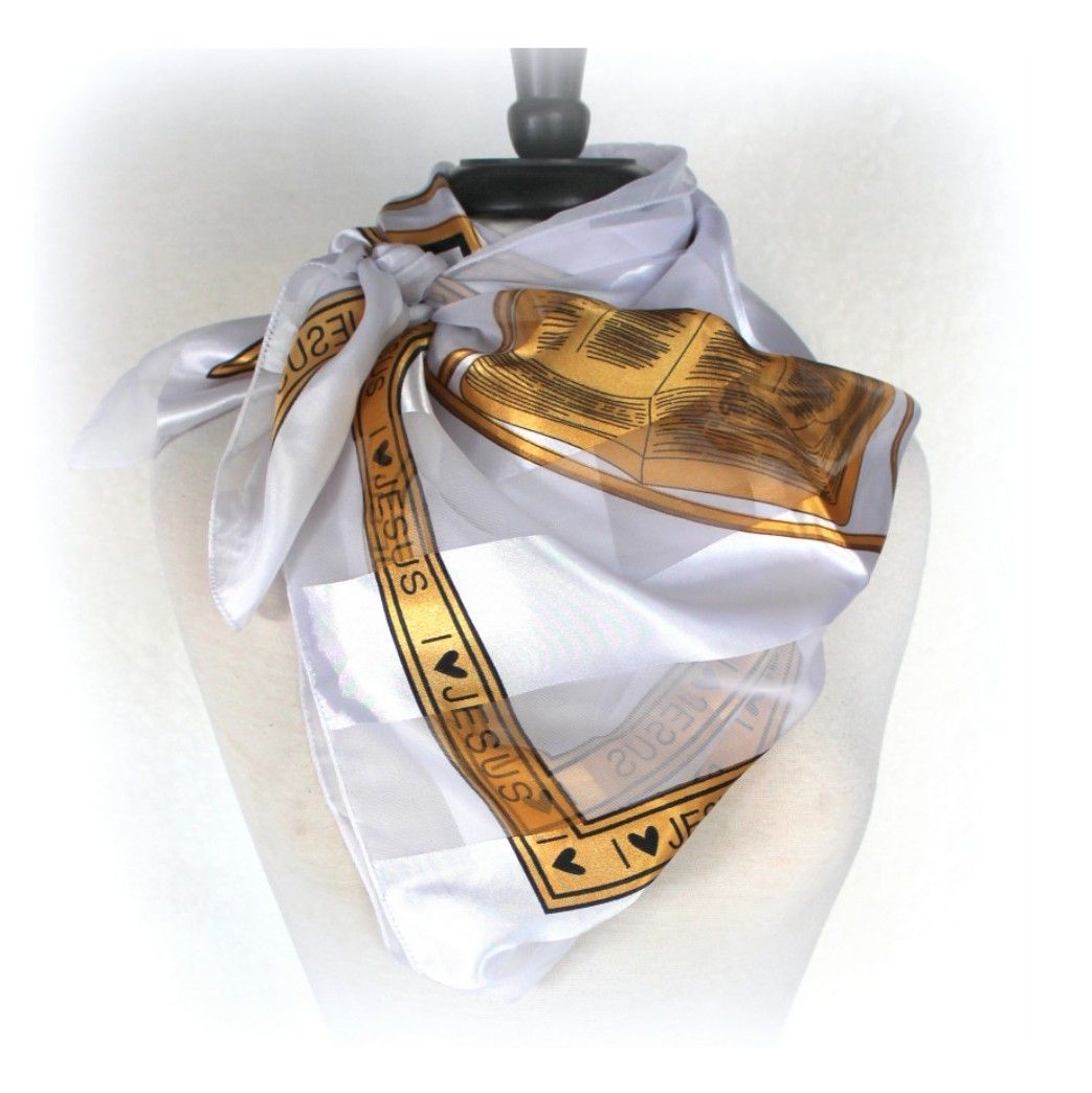 Holy Spirit Dove I Love Jesus Bible Cross Scarf