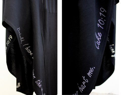 Power and Authority Black BFA Crown Luke 10:19 Hi Low Long Duster Top ...