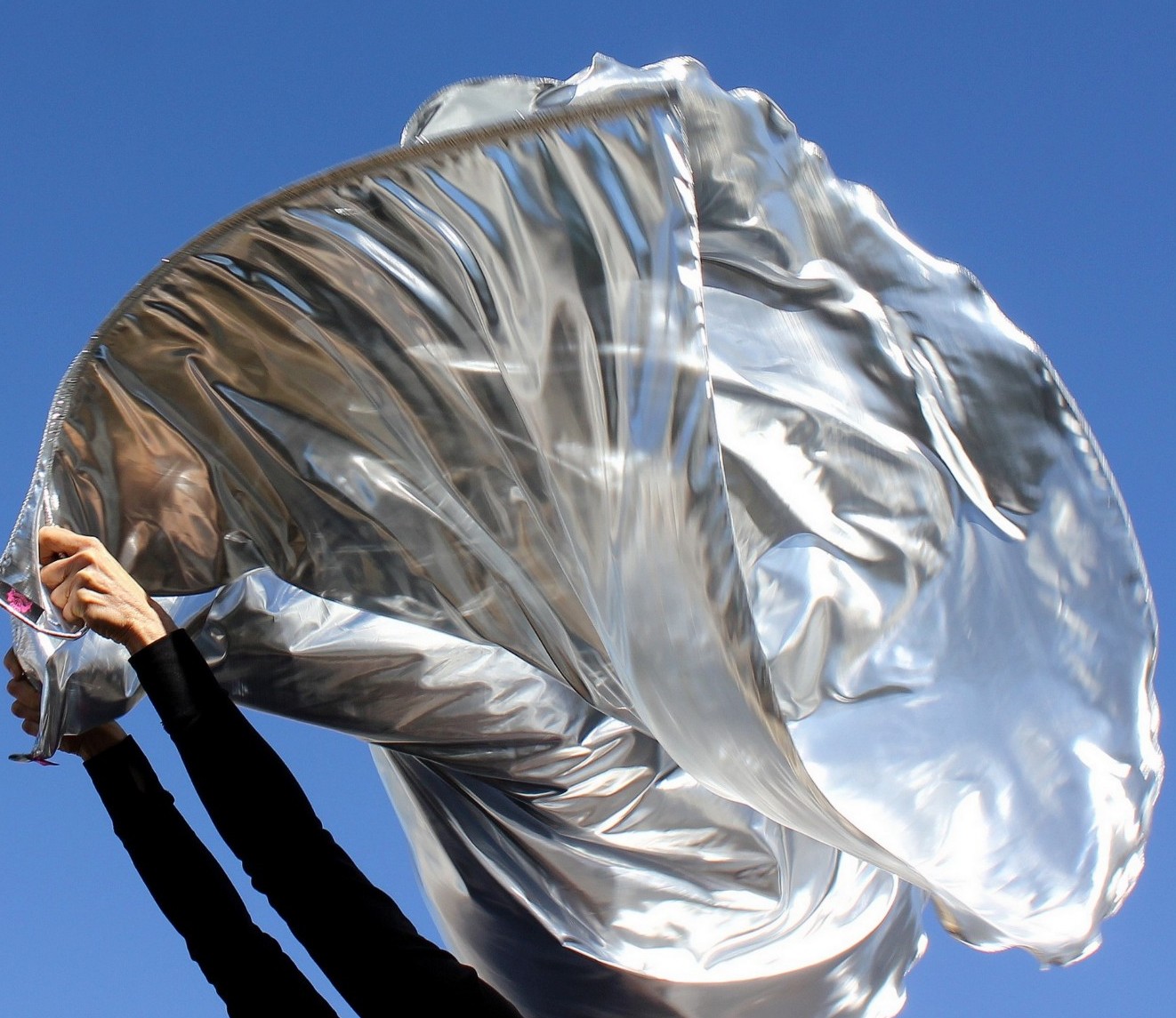 Refiner's Fire Silver Metallic Flowy Worship Banner Dance Praise Flags ...