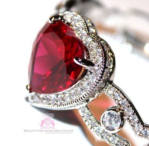 Beauty for Ashes Boutique - Ruby Red Heart of Love CZ Bracelet