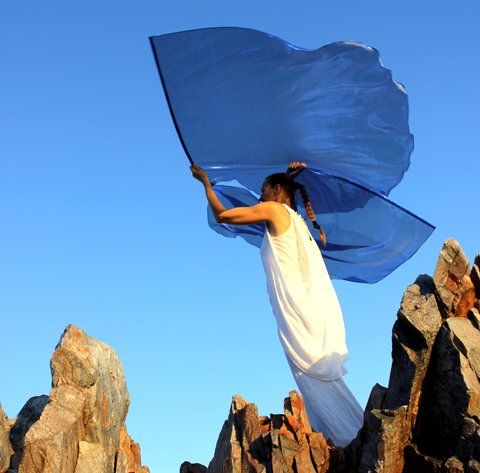 Semi Sheer Sapphire Blue Deep Calls Unto Deep Prophetic Worship Flags ...
