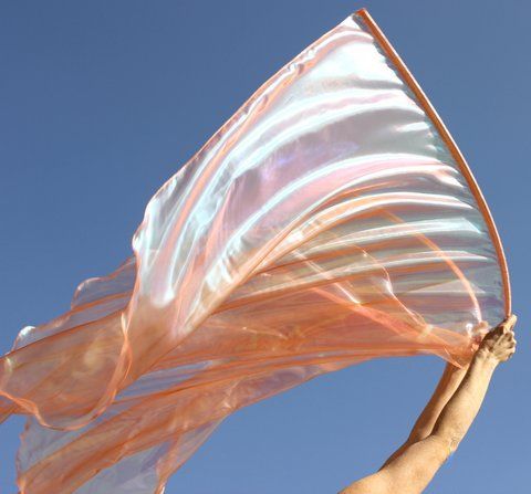 Sheer Iridescent Orange Holy Spirit Fire Prophetic Dance Worship Flags ...