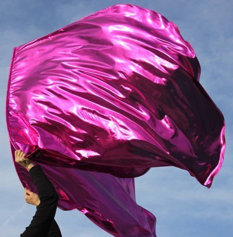 Solid Metallic Fuchsia Pink Joy of the Lord Worship Flags Set of 2 Flex ...