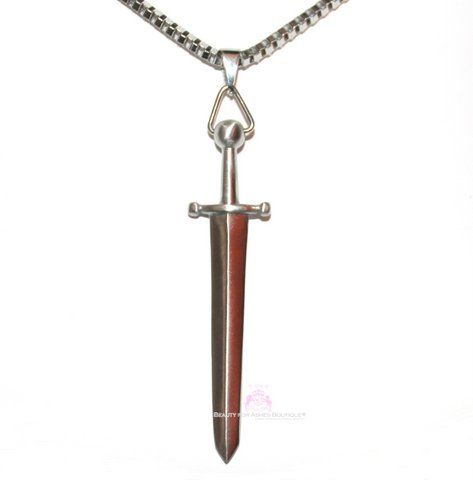 Sword of the Lord Spirit Word of God Warrior Stainless Steel Necklace ...