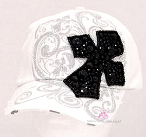 Beauty for Ashes Boutique - Vintage Inspirational White Cross Cap