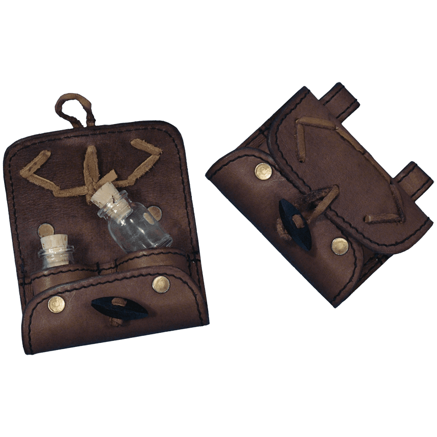 Two Bottle Potion Pouch - medieval magic user accessory