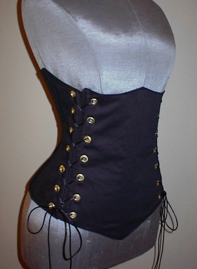 Double Front Back Tie Under-bust Corset medieval wench wear
