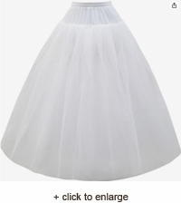 A-Line Hoopless Petticoat Crinoline Underskirt slip for renaissance dress
