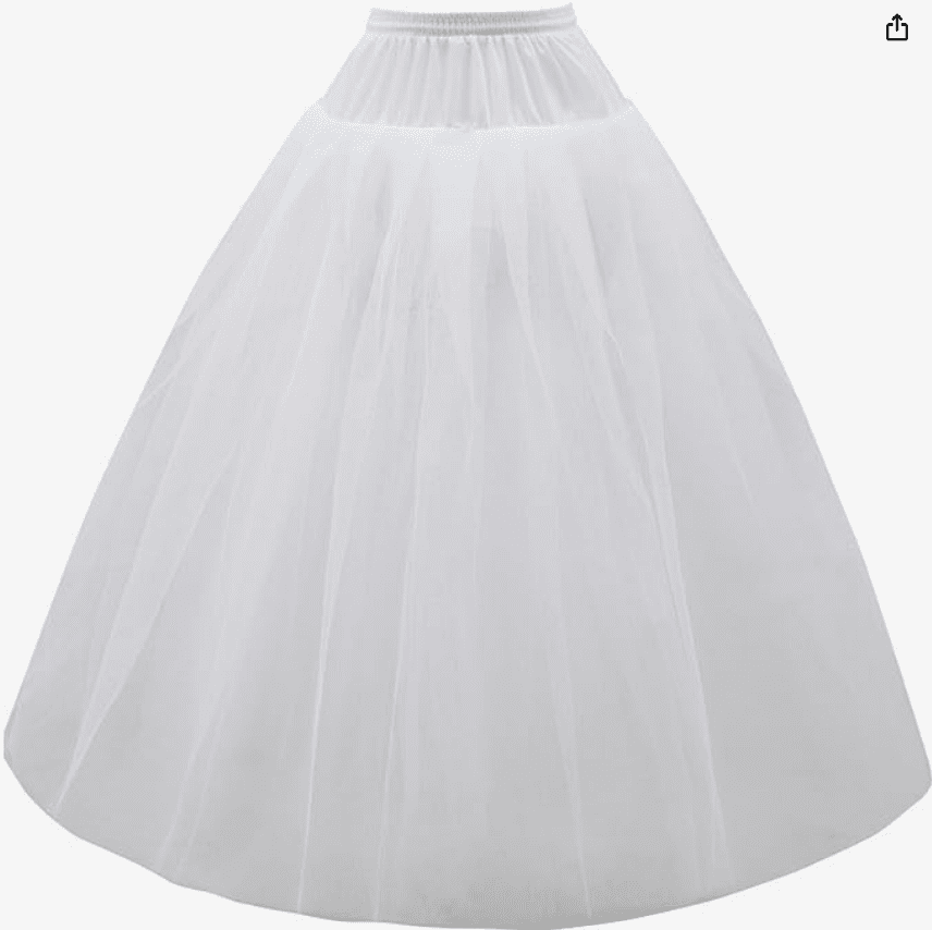 A-Line Hoopless Petticoat Crinoline Underskirt slip for renaissance dress