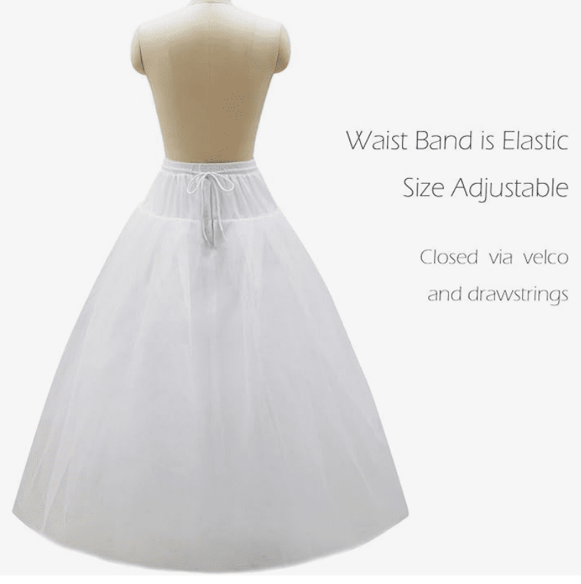 A-Line Hoopless Petticoat Crinoline Underskirt slip for renaissance dress