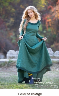 Medieval Autumn Princess Dress made from natural flax linen.
