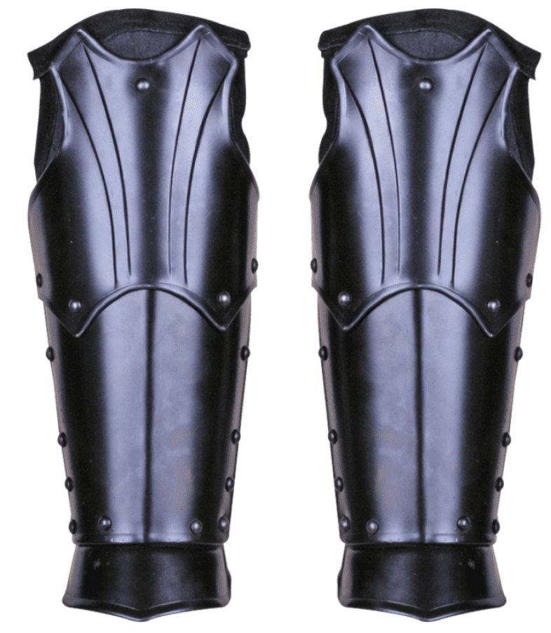 Blackened Fafnir Arm Bracers come in steel also