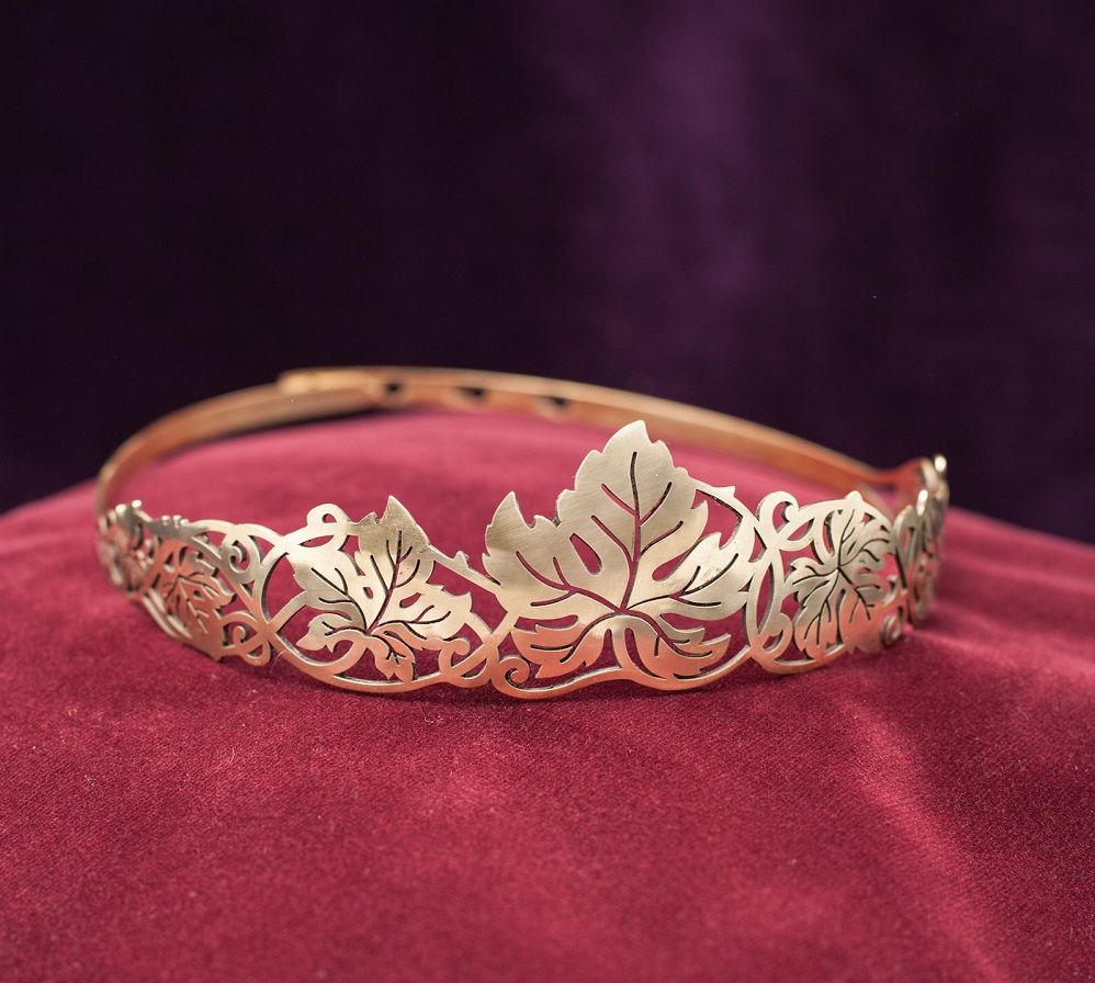 Brass Circlet Vine Leaves Crown