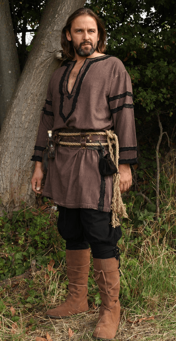 Broad LARP Leather Belt with Ropes