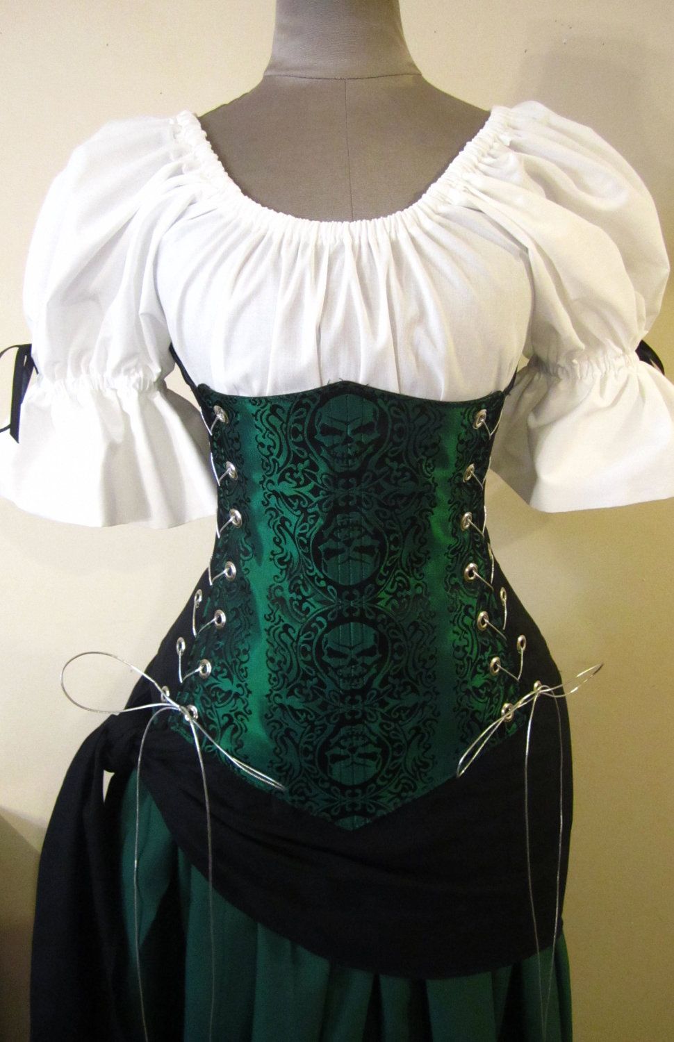 Buccaneer Wench Under-bust Corset Set - renaissance faire clothing