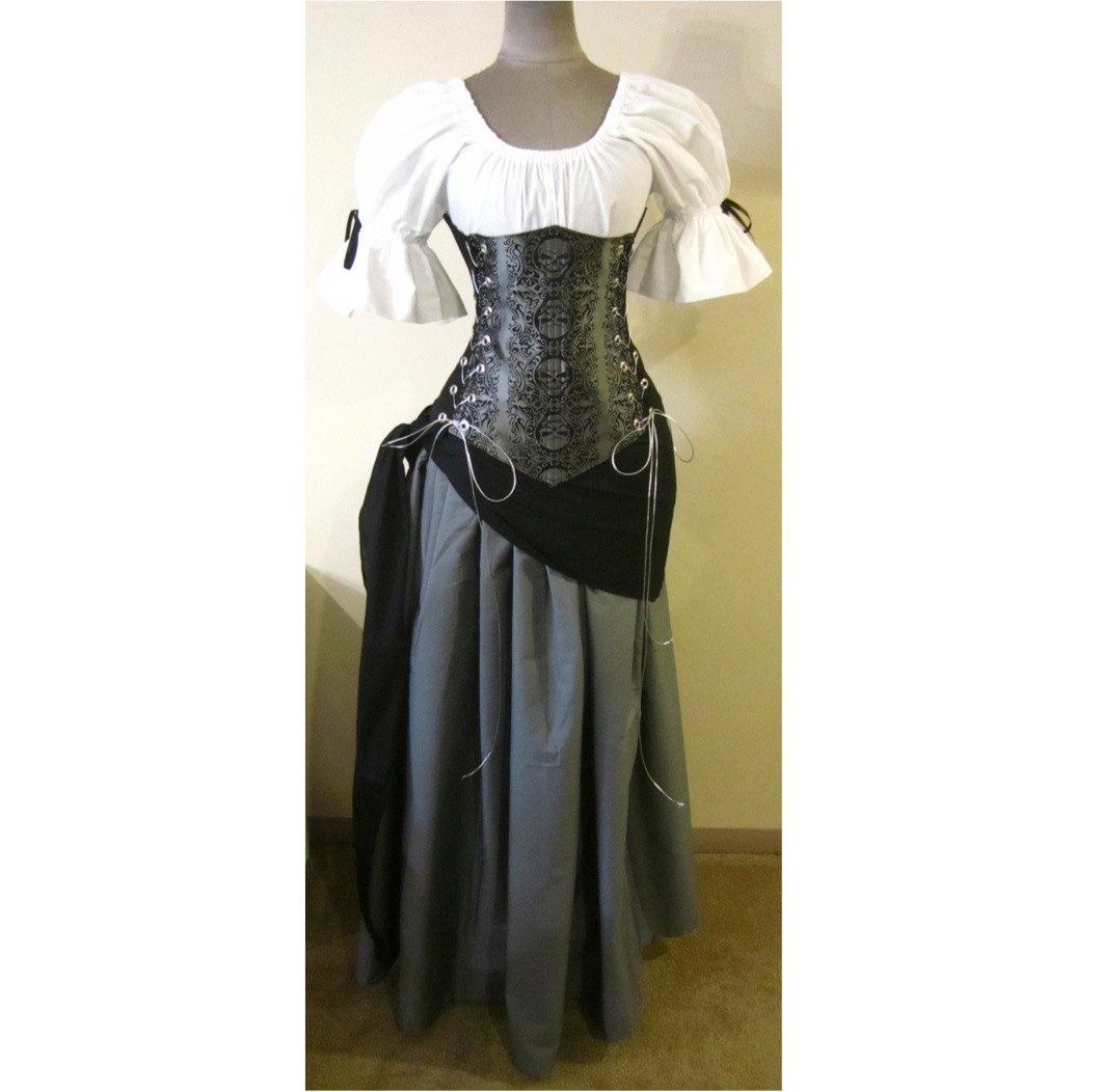 Buccaneer Wench Under-bust Corset Set - renaissance faire clothing