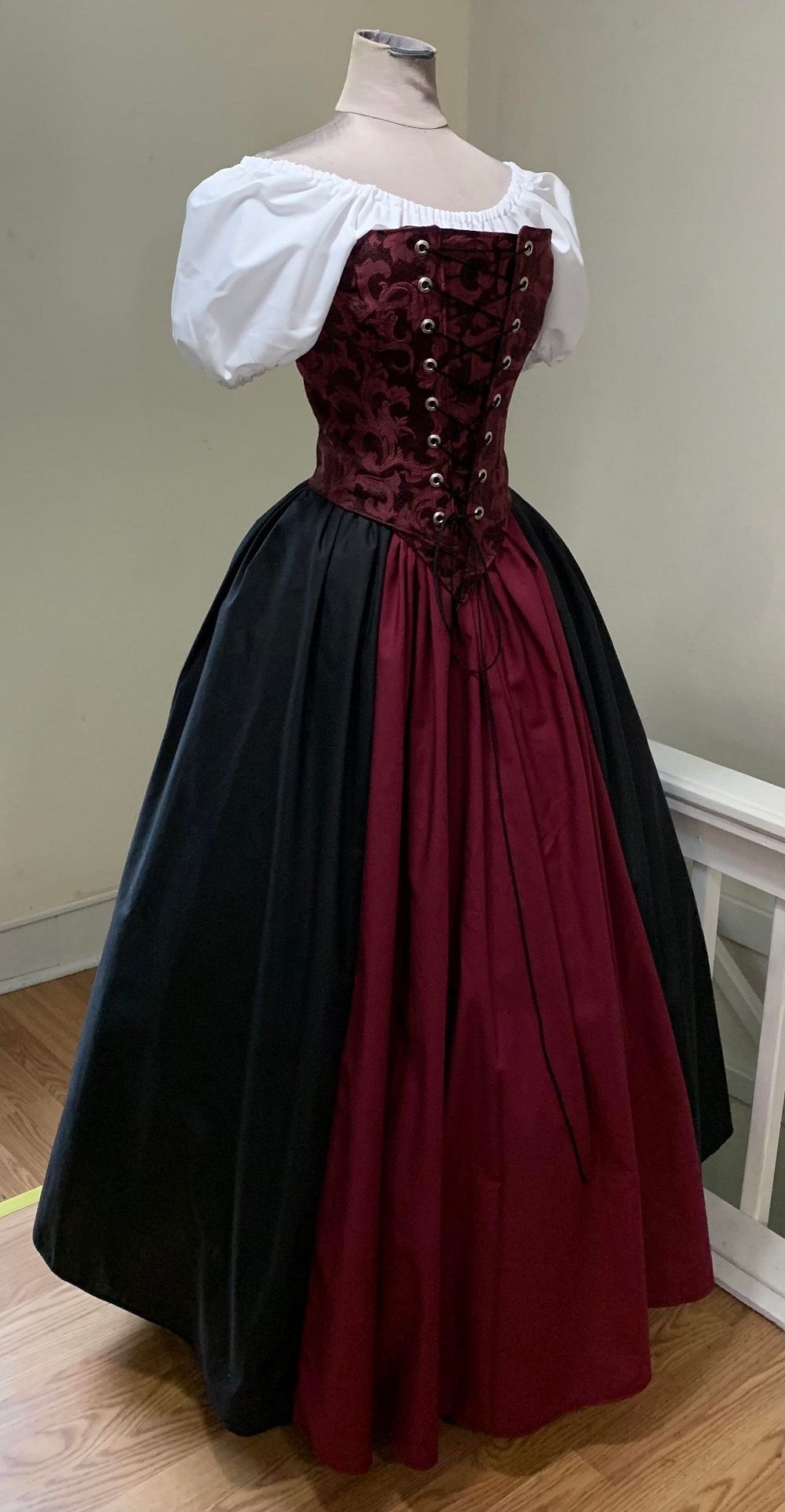 Burgundy Lass Complete Bodice Set for your medieval faire.